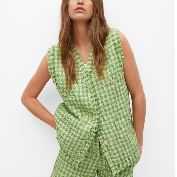 Mango | Jackets & Coats | Mango Tweed Vest | Poshmark